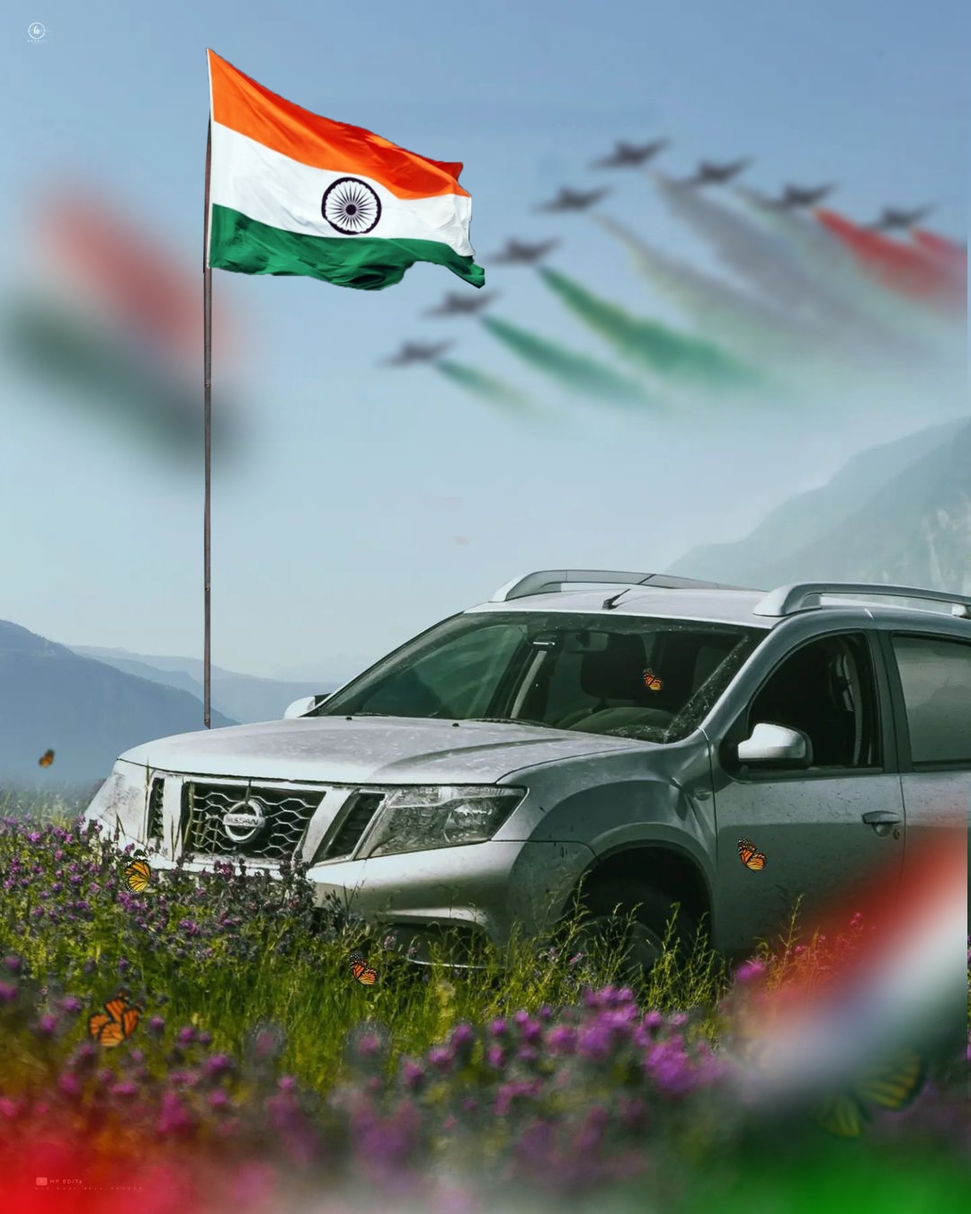 Happy Independence Day Best Editing Background with Car