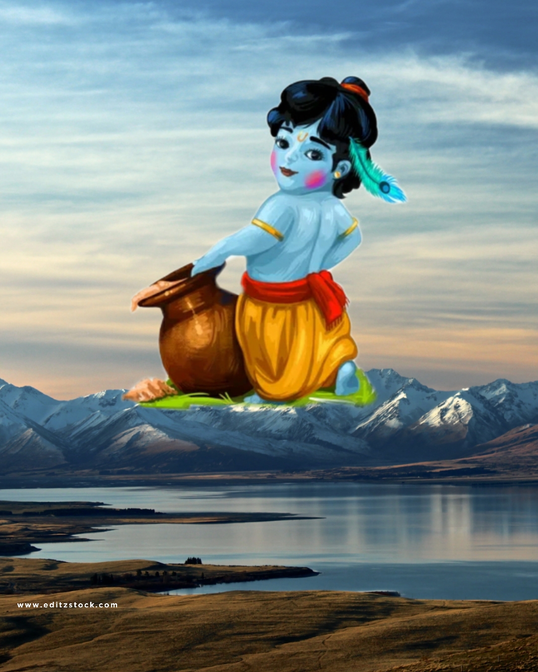 🔥Happy Krishna Janmashtami Editing Background Image