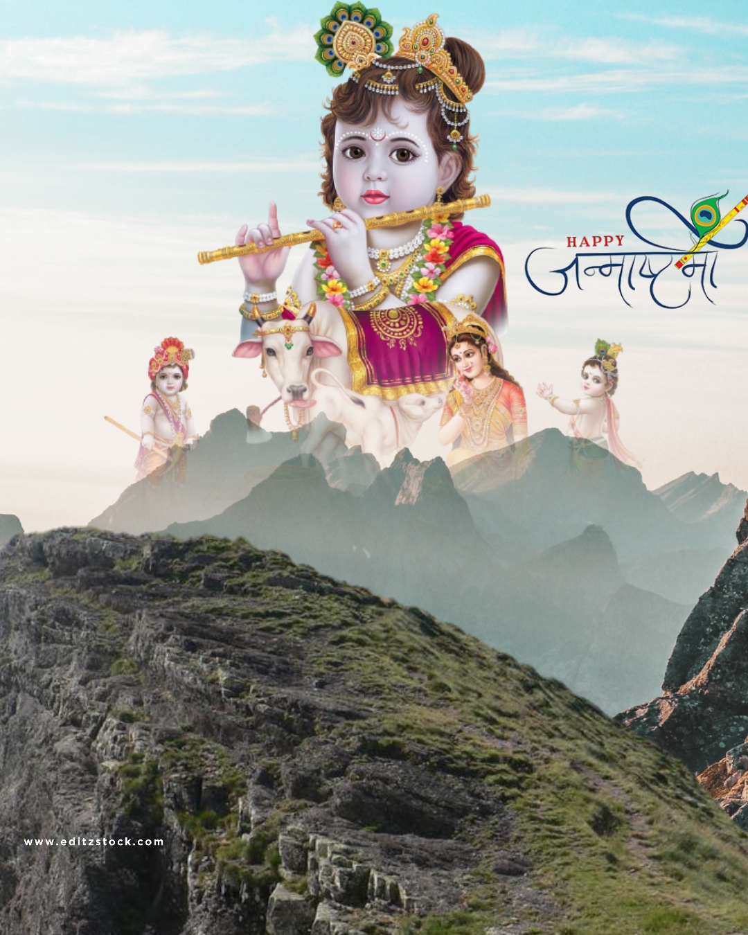 Hd Krishna janmashtami editing background