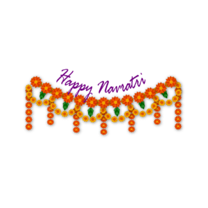 Happy navratri text png, navratri text transparent background