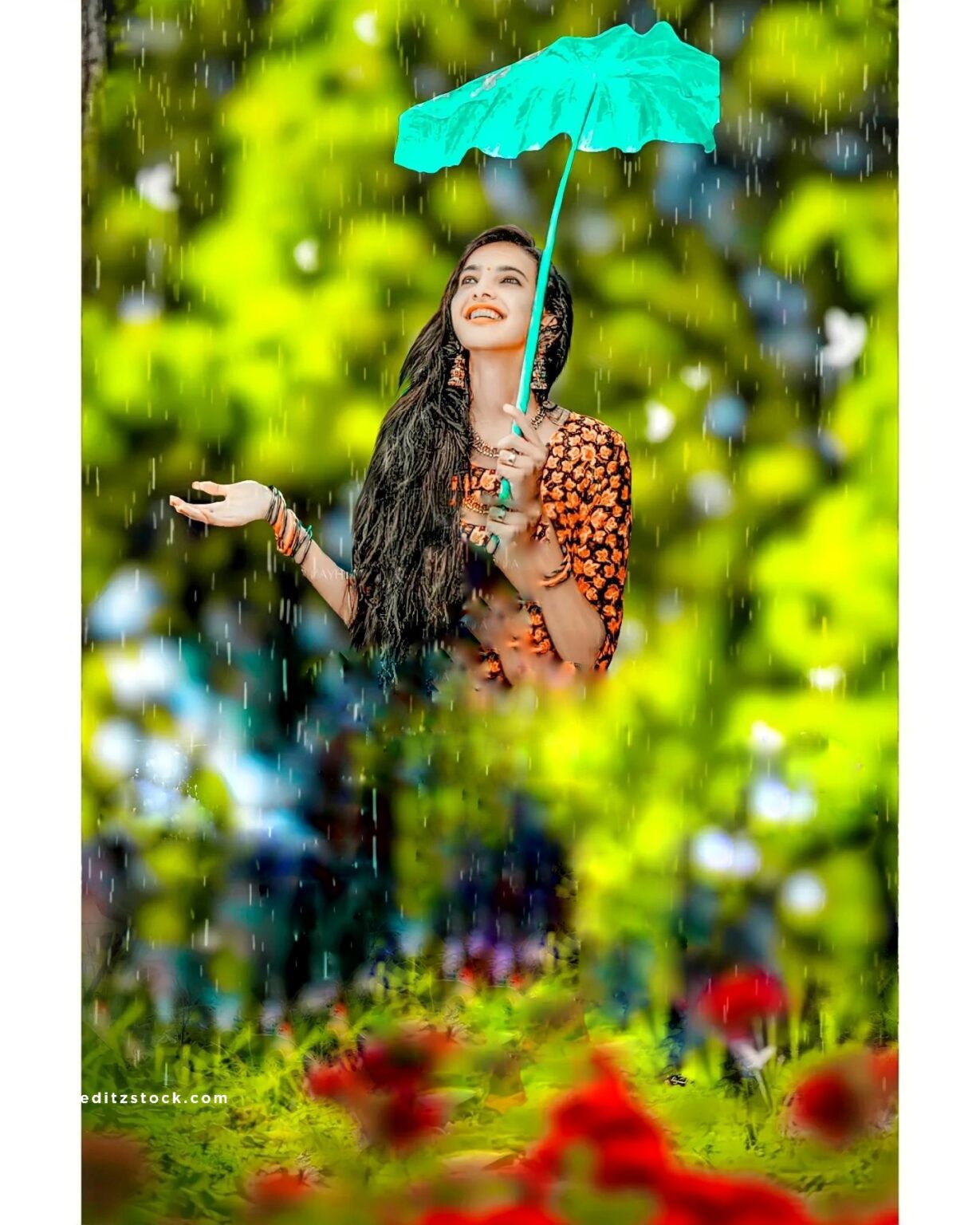 Girl rain hd cb editing backgroound