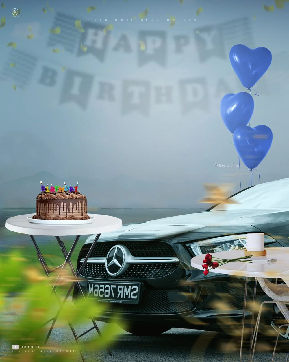 Photoshop birthday photo editing background