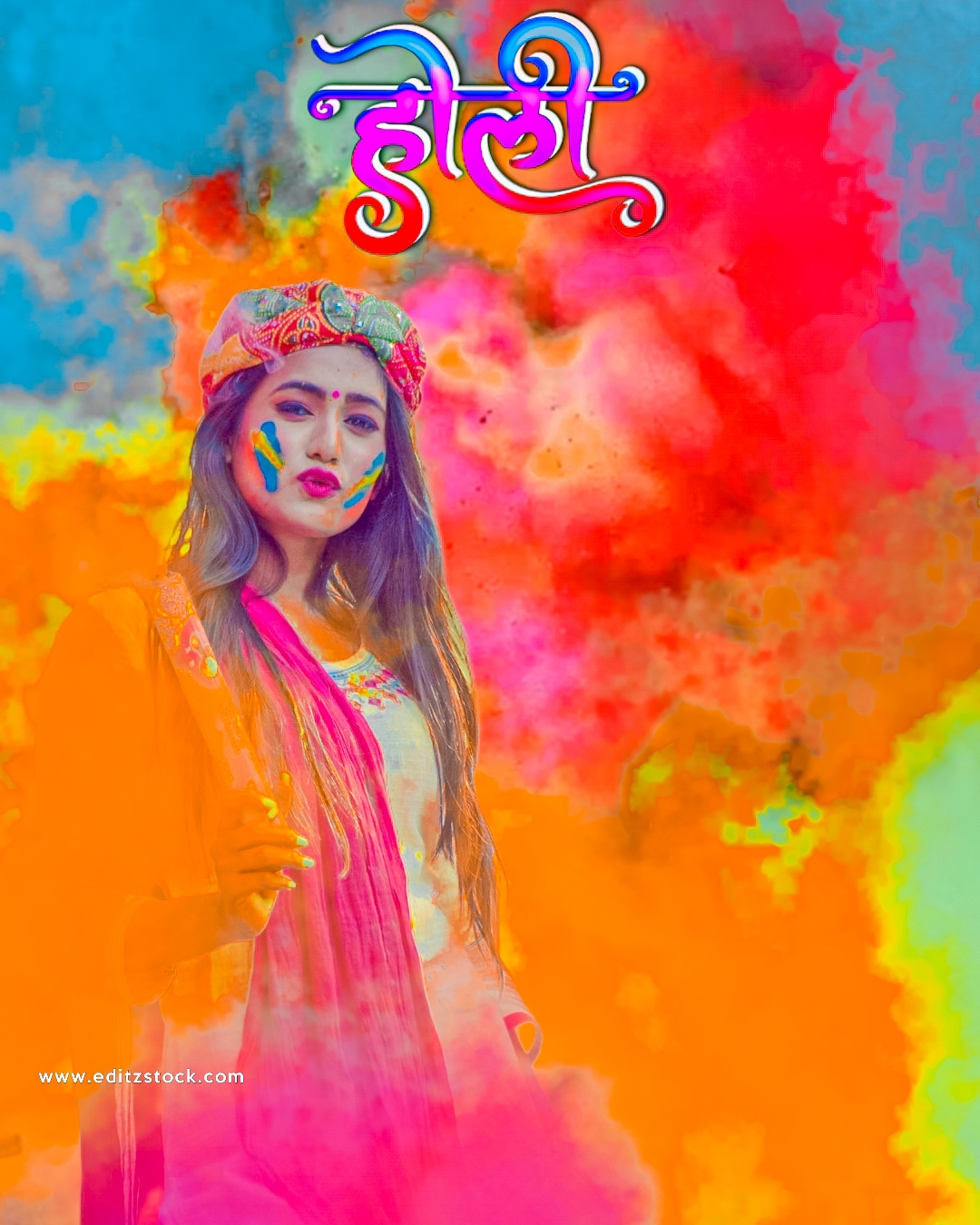 Cute holi girl cb editing background