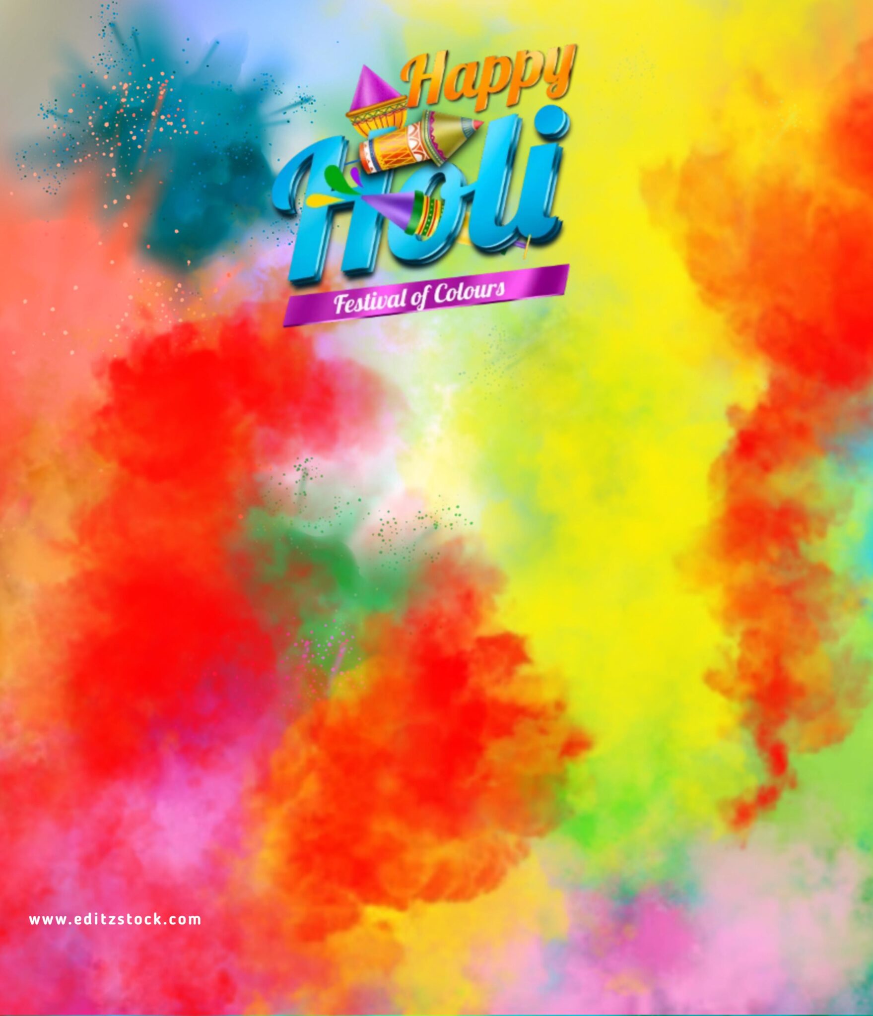 abstract colorful happy holi background with cb girl