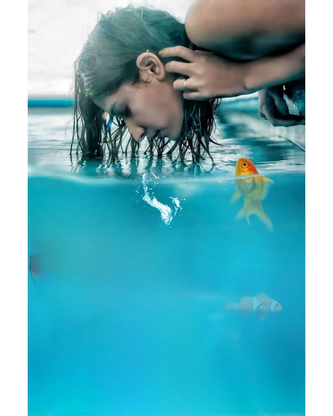 Water girl background for editing