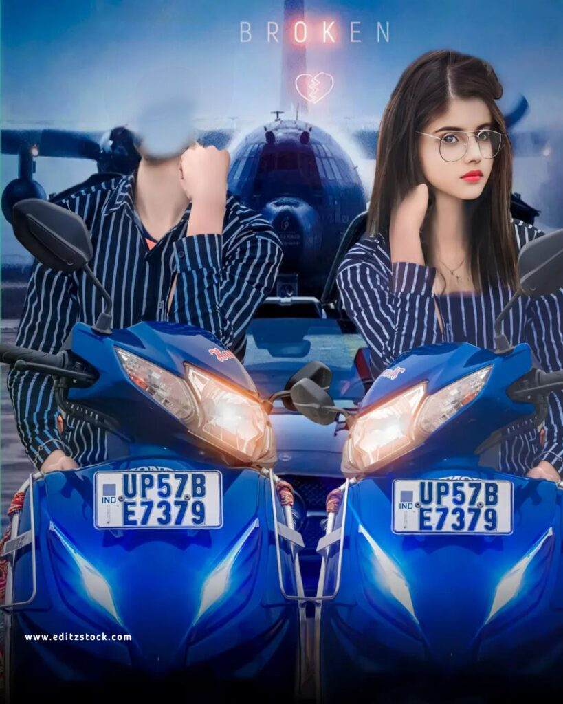 Broken Face Cut Cb background girl