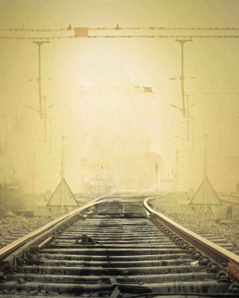 Railway track photo editing backgrounds