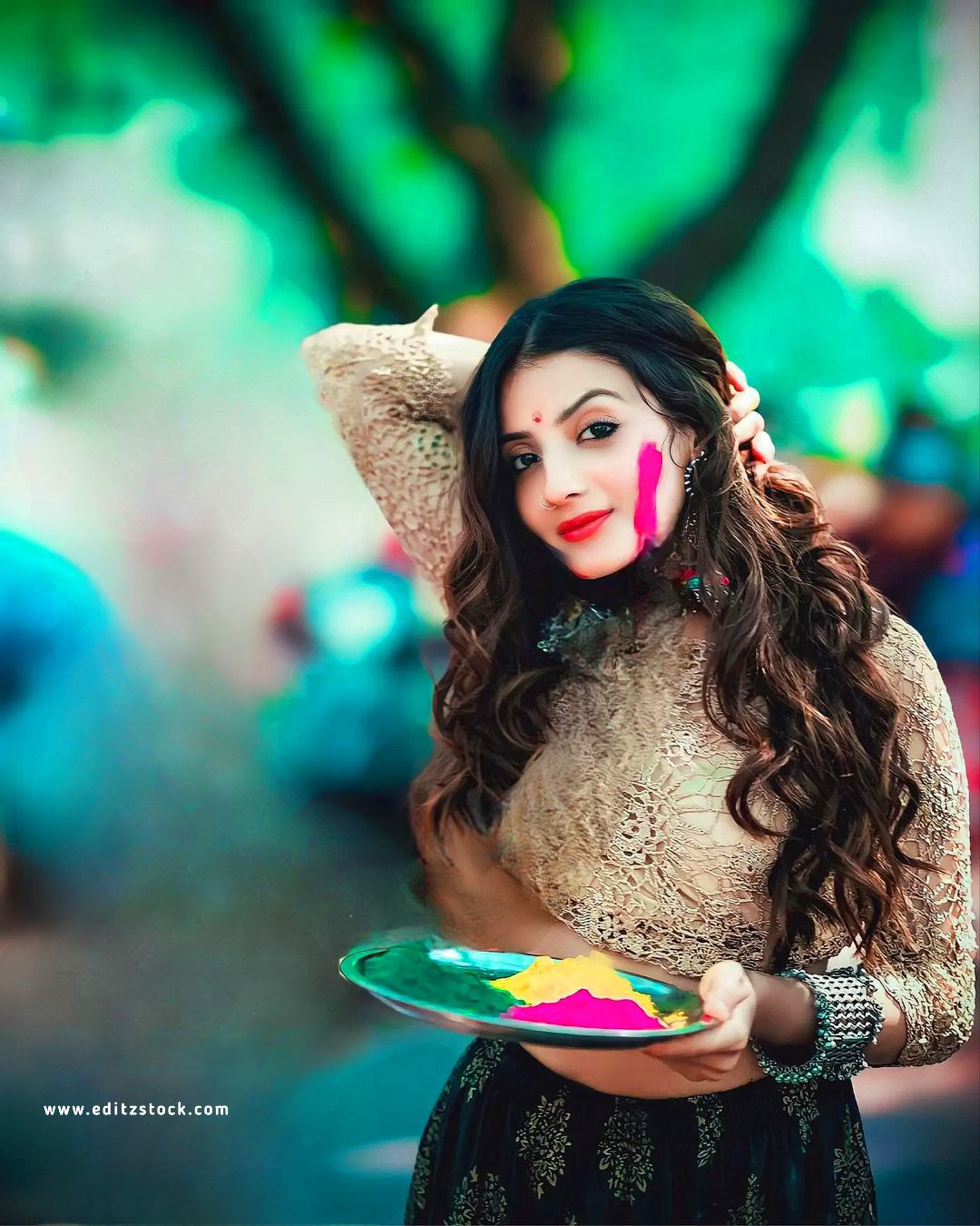 Holi Girl Cb Editing Background Hd 4k
